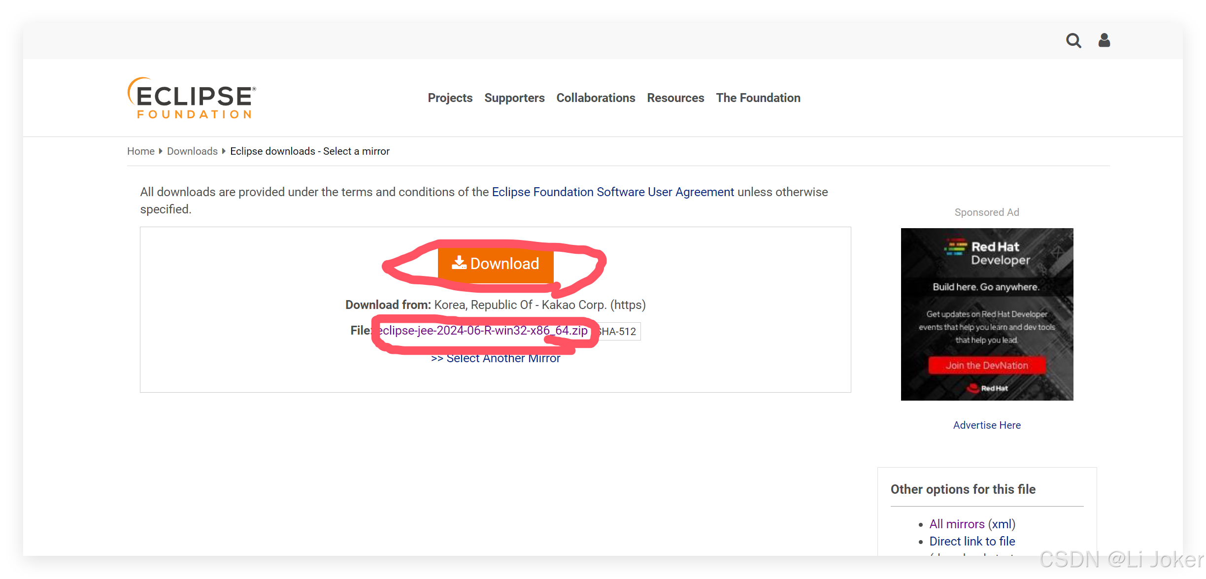 eclipse安装（下载不了用这个，包可以的）_eclipse下载镜像地址-CSDN博客