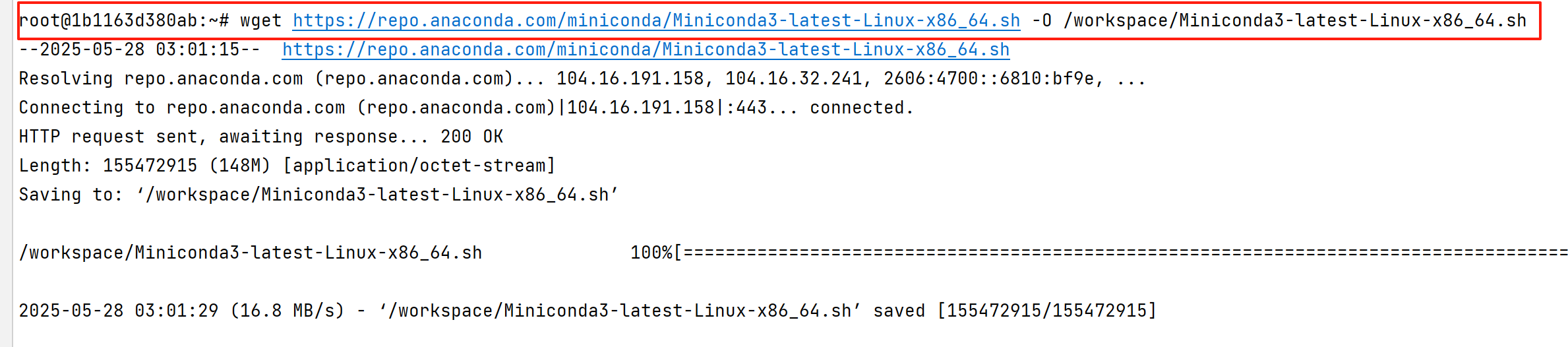 PyCharm远程连接Ubuntu，docker容器的数据盘，安装miniconda 创建环境，部署模型_docker部署miniconda-CSDN博客