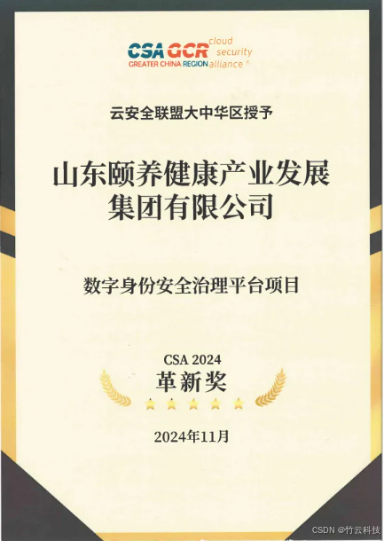 北京 | 山东健康集团与竹云携手荣获CSA 2024安全革新奖_csa 2024革新奖-CSDN博客