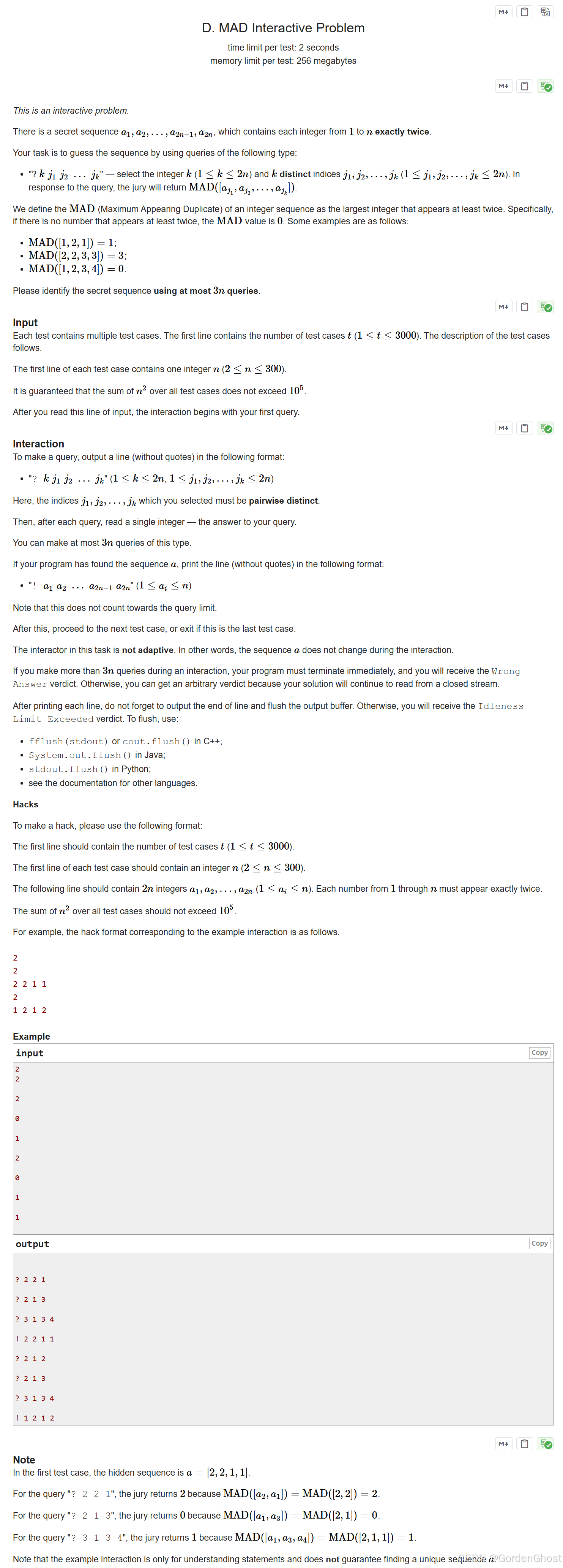 MAD Interactive Problem（Codeforces Round 1058）-CSDN博客