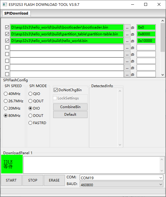 ESP32-S3之hello_world的例程_esp32-s3 chip (via esp-prog-2)-CSDN博客