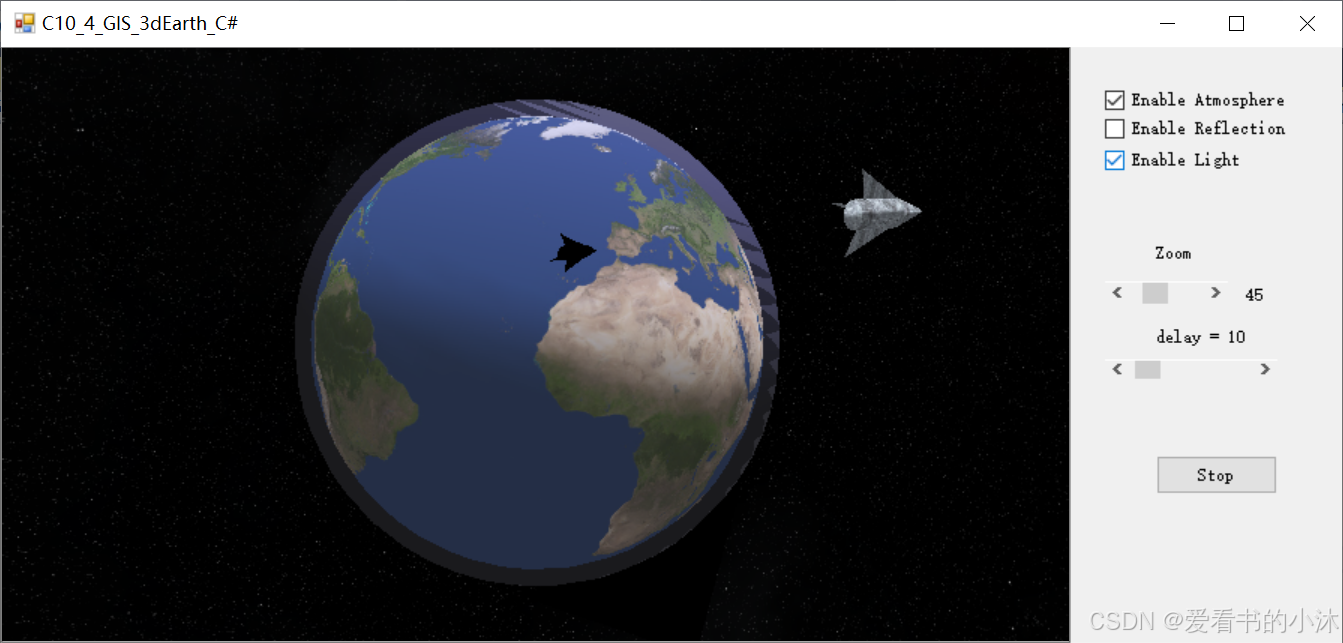 【小沐学GIS】基于C#绘制三维数字地球Earth（OpenGL）_opengl 绘制3维图 c#-CSDN博客