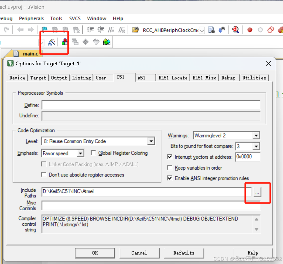 重装Keil后打开之前的项目提示.....\REGX52.H contains an incorrect path-CSDN博客