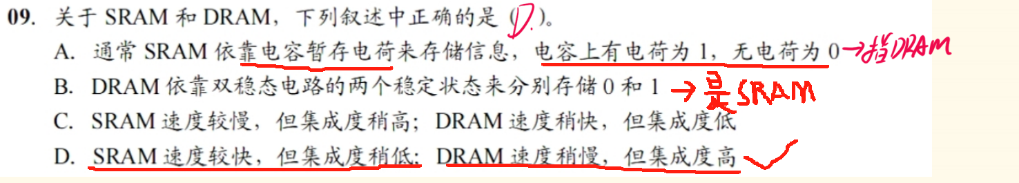考研408《计算机组成原理》复习笔记，第三章(2)——主存储器的ROM、RAM(DRAM和SRAM)-CSDN博客
