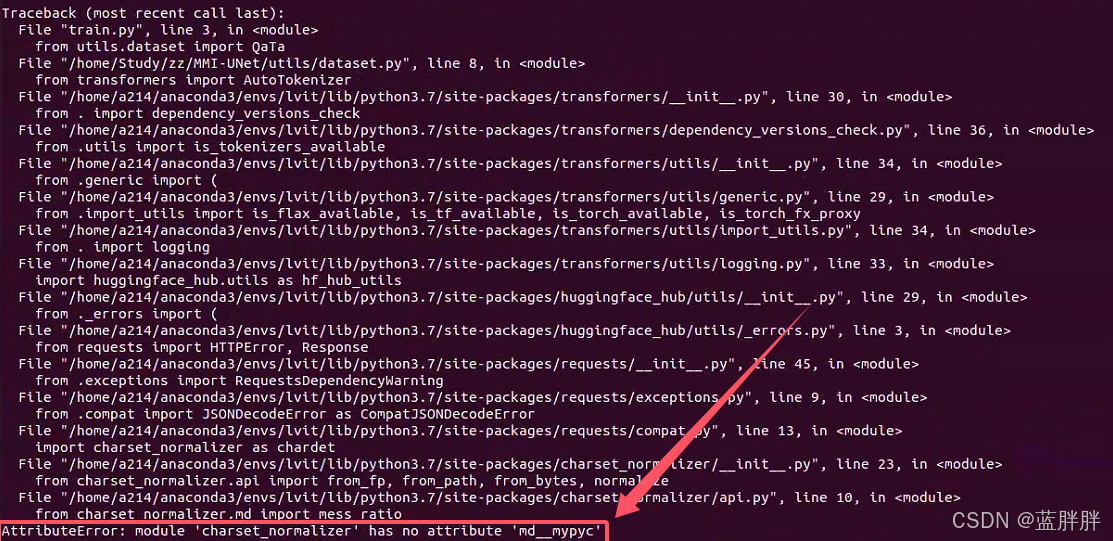 一步真实解决AttributeError:module ‘charset_normalizer‘ has no attribute ‘md__mypyc‘_attributeerror ...