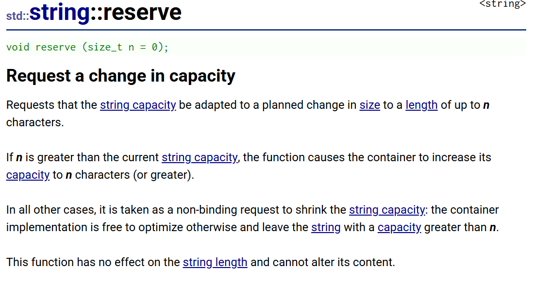 C++ string类(reserve,resize,insert,erase,at,replace...)_字符串的reserve-CSDN博客