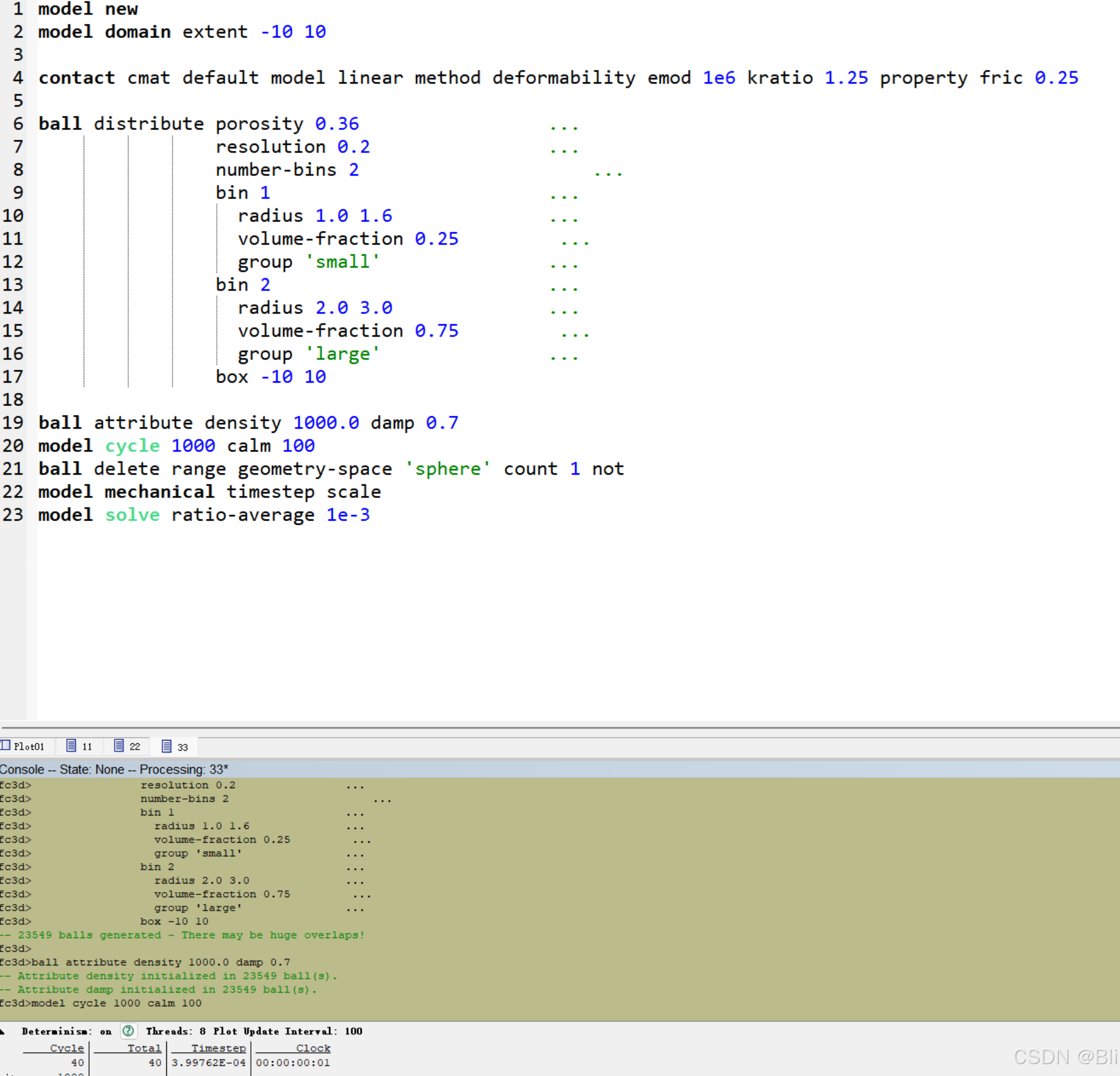 PFC3D 6.0 ‘Unable to determine a valid timestep‘-CSDN博客