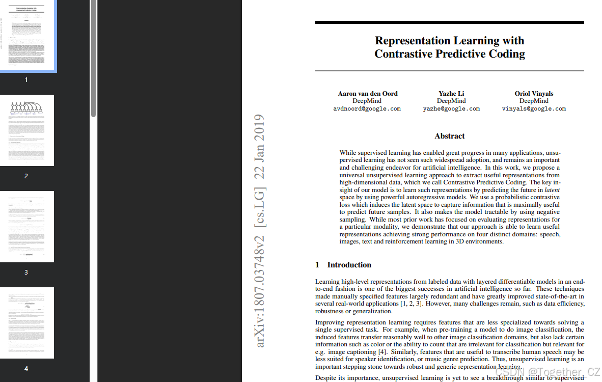 InfoNCE：Representation Learning with Contrastive Predictive Coding——用对比预测编码进行表征学习-CSDN博客