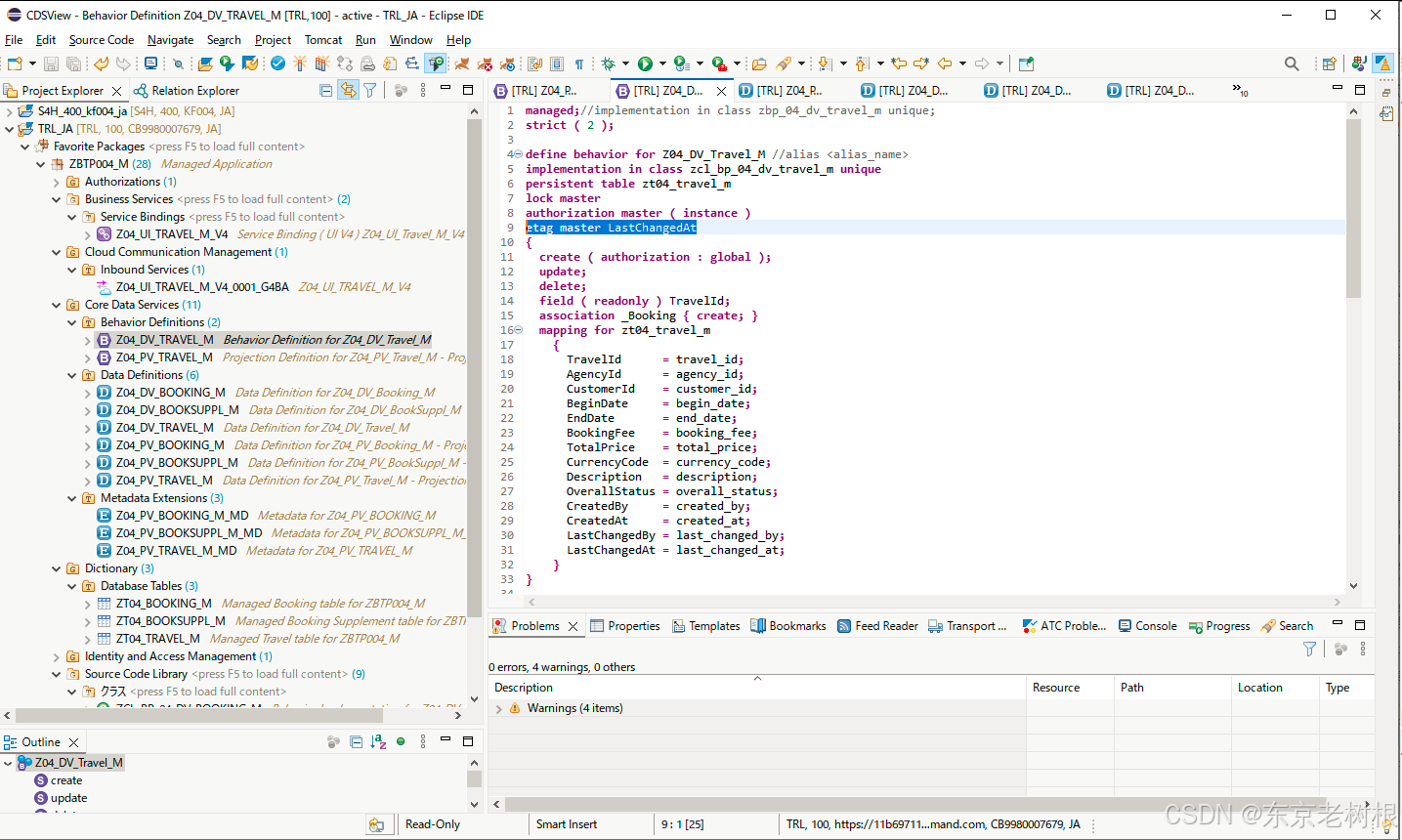 SAP学习笔记 - 开发49 - RAP开发 Managed App BDL(Behavior Definition Language) ，Mapping，Behavior Pool，ETag ...