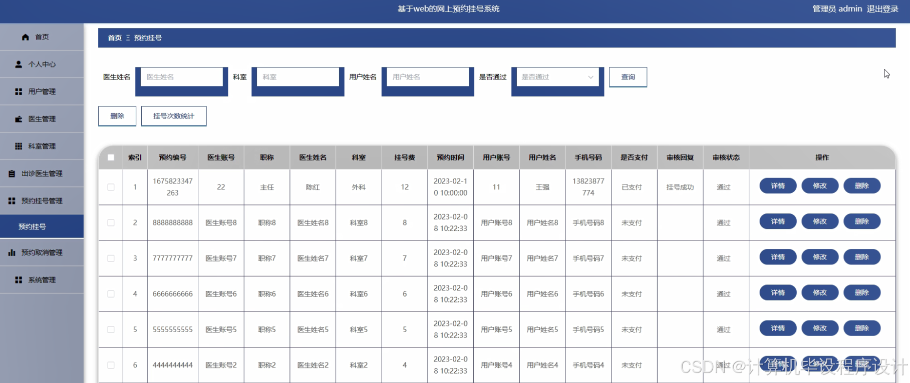 【开题报告】基于springbootvue基于web的网上预约挂号系统(程序源码论文 计算机毕业设计 Csdn博客