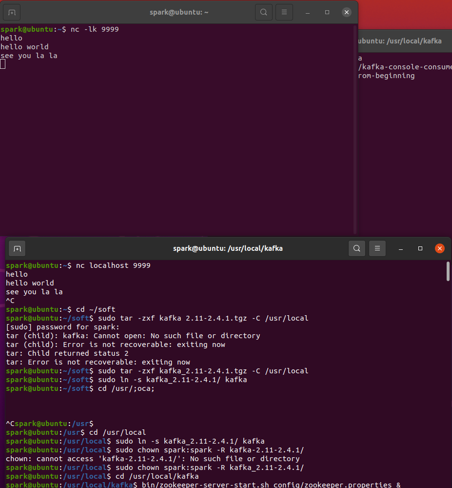 安装并测试Kafka和测试netcat(NC)网络通信_nc kafka-CSDN博客