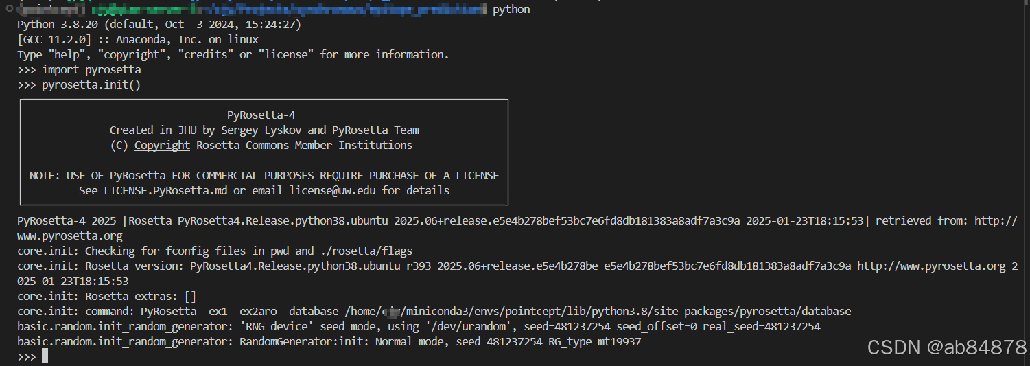 PyRosetta本地安装 非商用_pip安装 'pyrosetta-CSDN博客