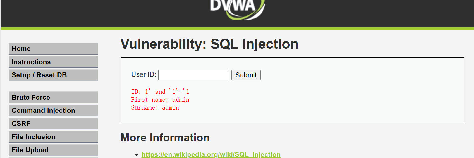 DVWA-SQL Injection-CSDN博客