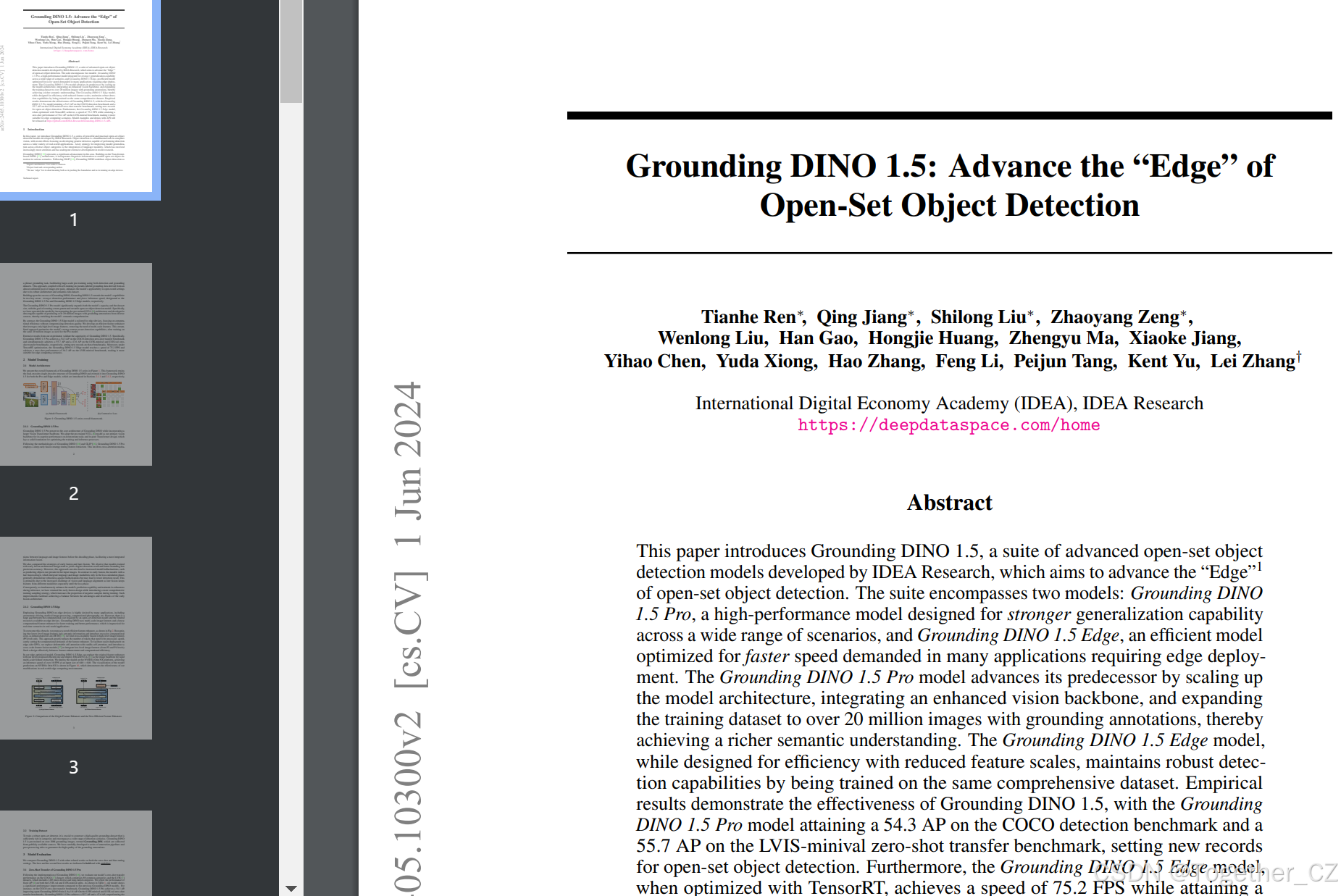 Grounding DINO 1.5: Advance the “Edge” of Open-Set Object Detection——推动开放集目标检测的“边缘”-CSDN博客