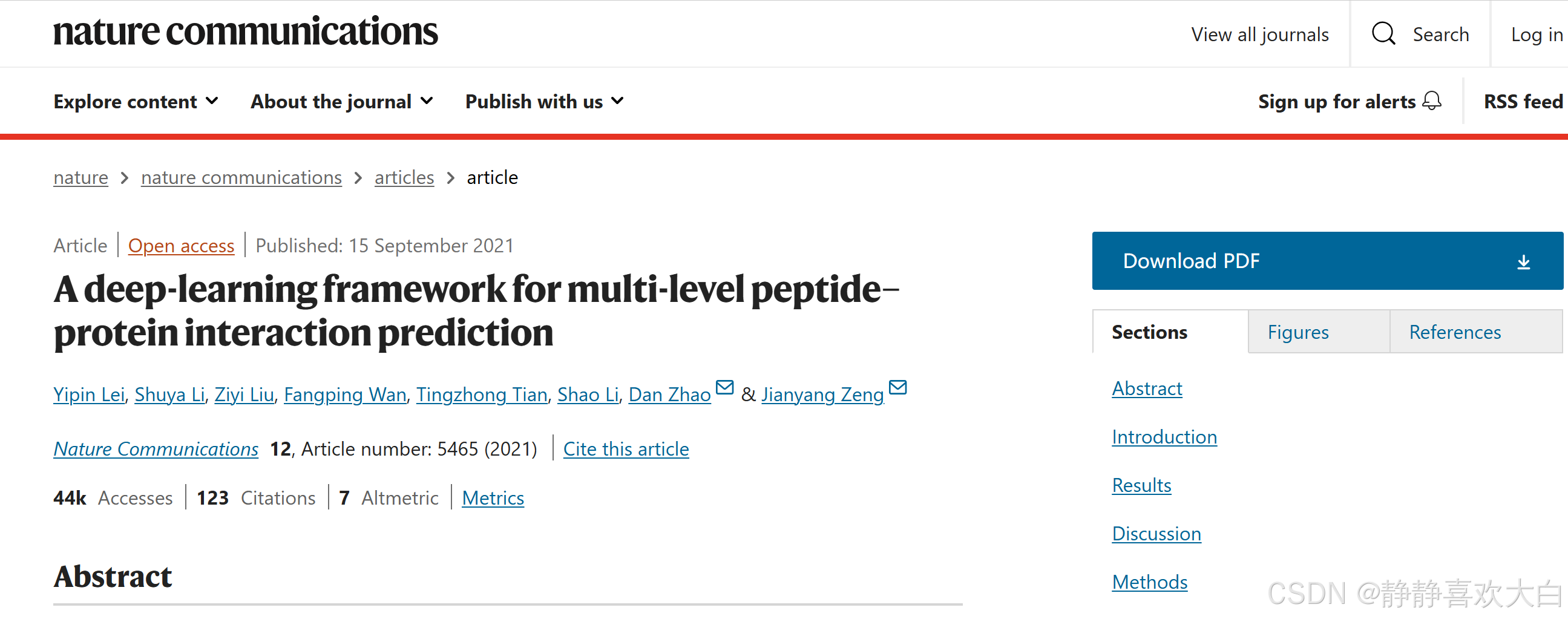 【AIDD】2021 Nature Communications CAMP A deep-learning framework for multi-level peptide–protein ...