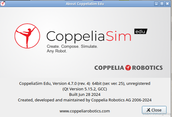 CoppeliaSim_Edu_V4_7_0_rev4_Ubuntu24_04 和 ROS2 Jazzy 之 python3 -m pip install pyzmq cbor2 ...