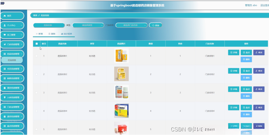 Javaphpnodejspython基于springboot的连锁药店销售管理系统【2024年毕设】 Csdn博客