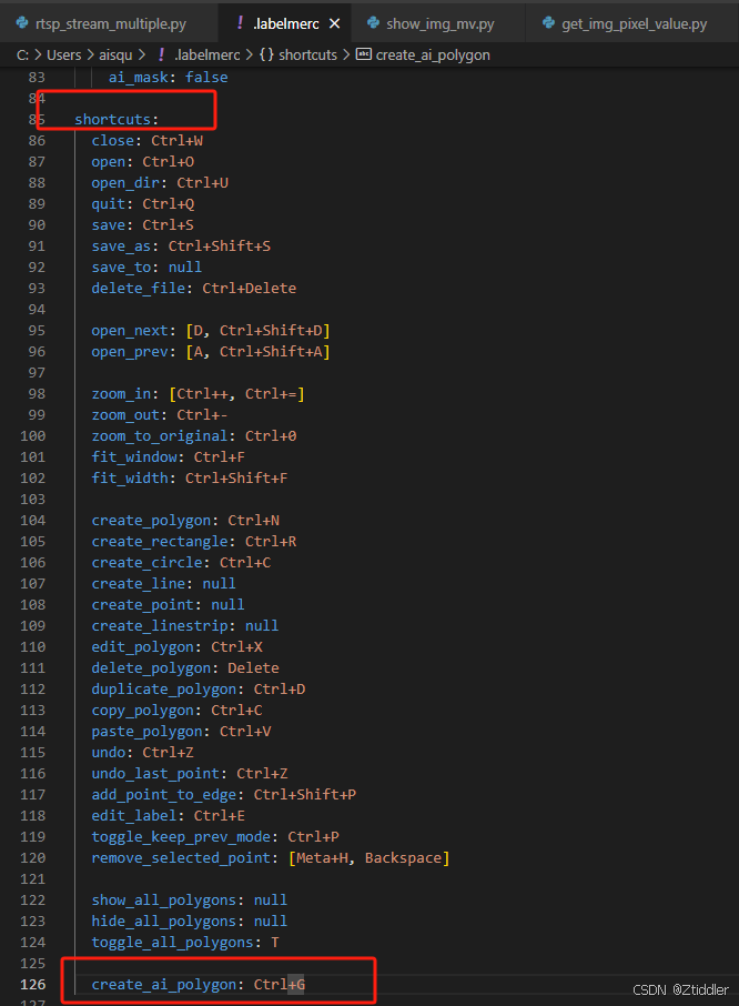 【labelme快捷键设置、自定义和AI快捷键设置】-CSDN博客