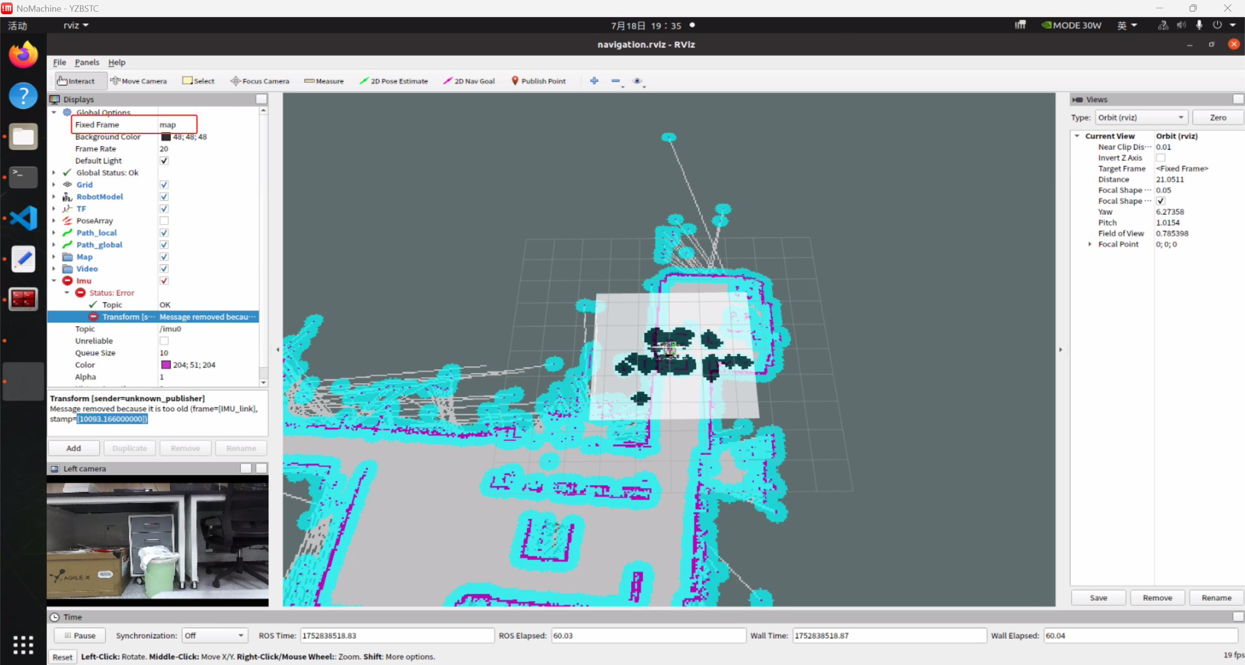 Transform [sender=unknown_publisher]Message removed because it is too old (frame=[xx], stamp=[xx ...