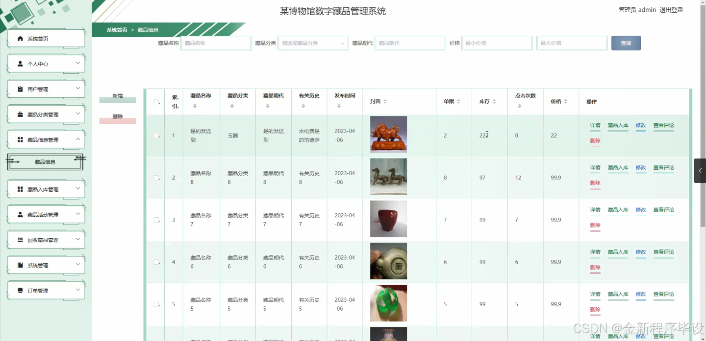 Java计算机毕业设计某博物馆数字藏品管理系统（开题源码论文）java数字藏品项目 Csdn博客