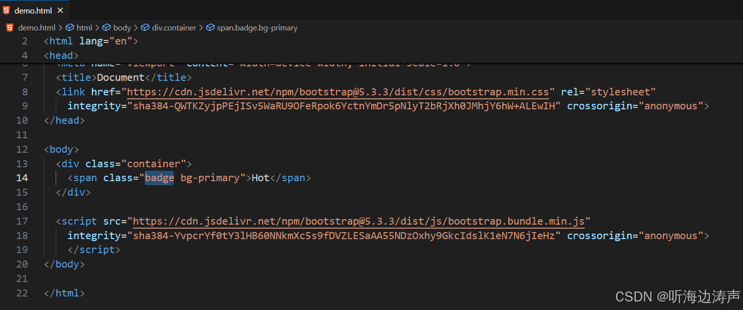Bootstrap5：徽章_bootstrap徽章-CSDN博客