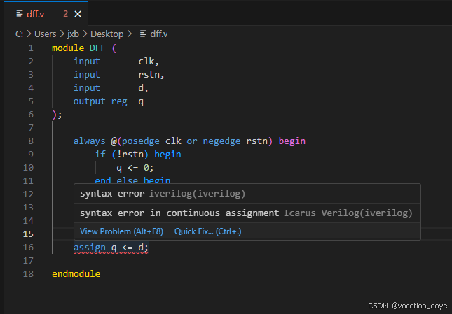 Vscode安装Verilog插件后启用代码检查_vscode verilog语法检查-CSDN博客