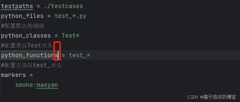 【已解决】PytestConfigWarning: Unknown config option: python_function_npm ...