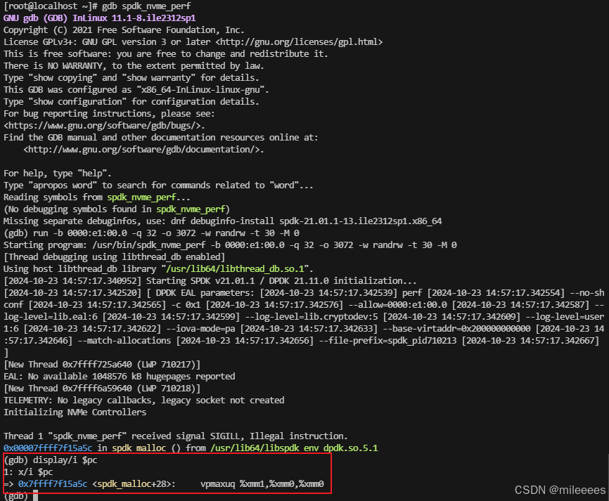 spdk_nvme_perf报错Illegal instruction (core dumped)问题分析与解决方法_hygon c86 7380 32-core processor-CSDN博客