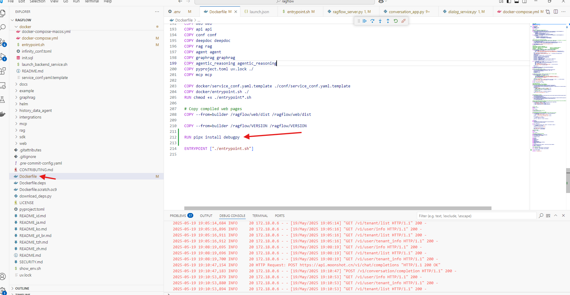 RAGFlow源码阅读笔记--VSCode单步调试api代码_ragflow 源代码修改-CSDN博客