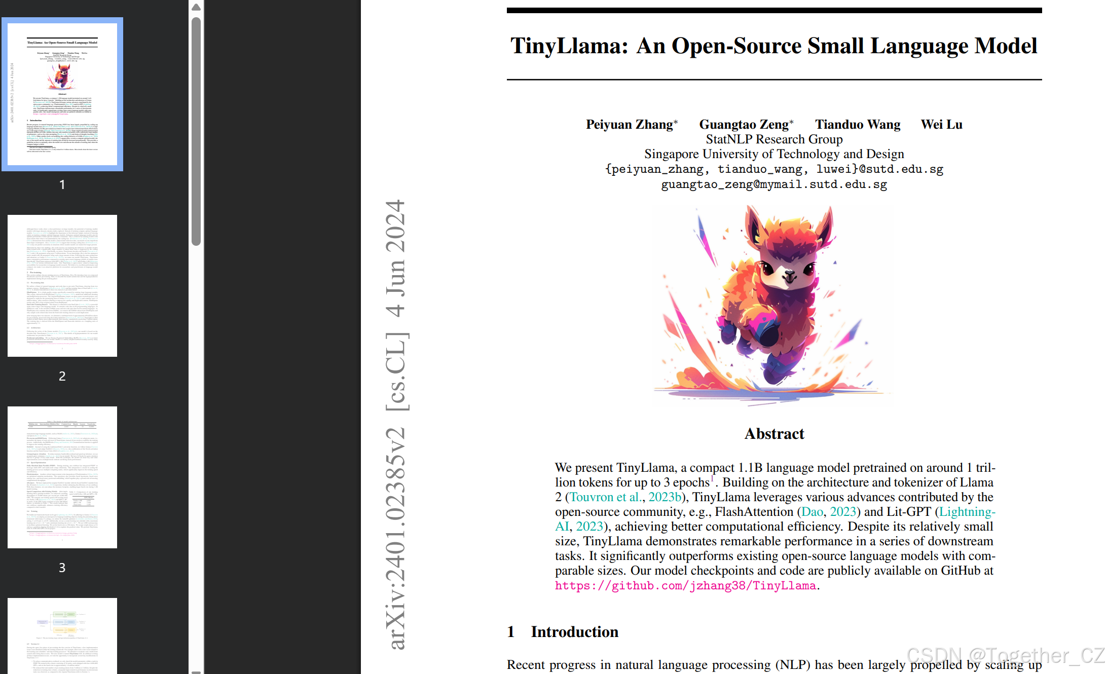 TinyLlama: An Open-Source Small Language Model——一个开源的小型语言模型-CSDN博客