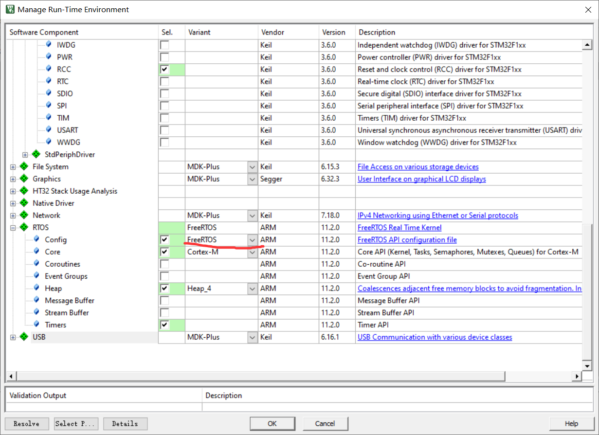 通过keil的直接勾选，配置stm32的freertos_freertos keil-CSDN博客