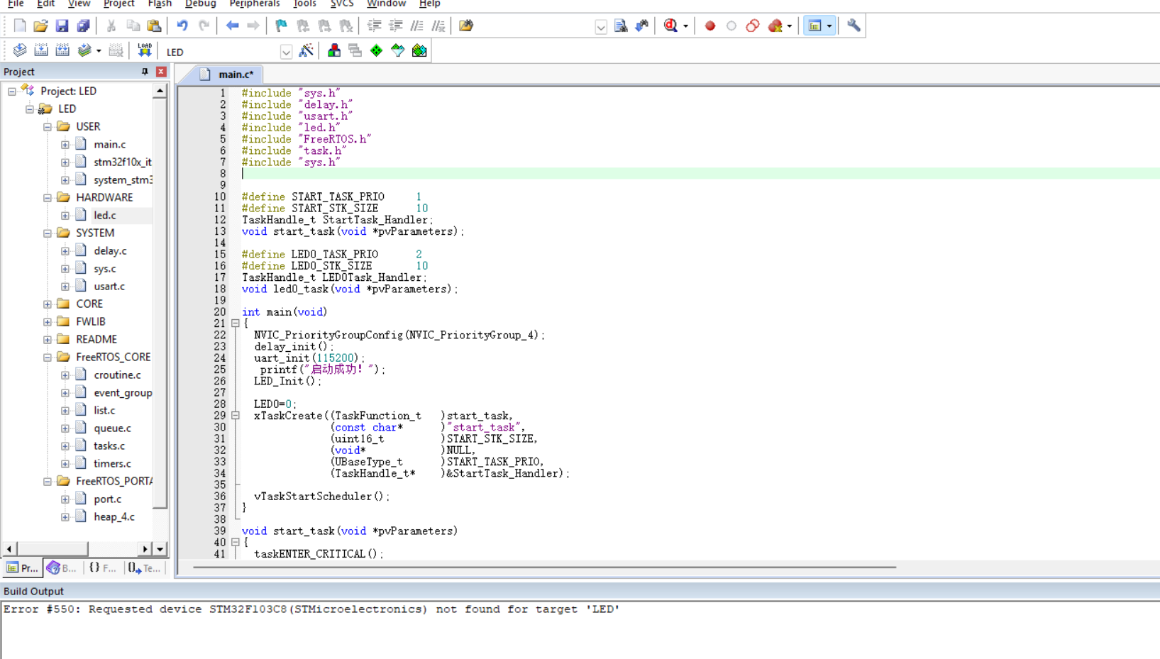 STM32F103C8T6最小单片机的freertos移植实验-CSDN博客