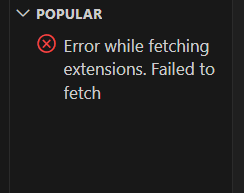 VS code解决 Error while fetchingextensions. Failed tofetch 报错_error while fetching extensions ...