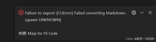 Failure to export: [CLIError] Failed converting Markdown. (spawn UNKNOWN)-Marp for VS Code ...