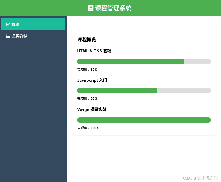 从课程概览到动态管理：Vue.js 打造高级课程管理页面 更进一步！Vue.js+CSS 课程管理系统复杂布局示例 前端进阶实战：动态表格和 ...