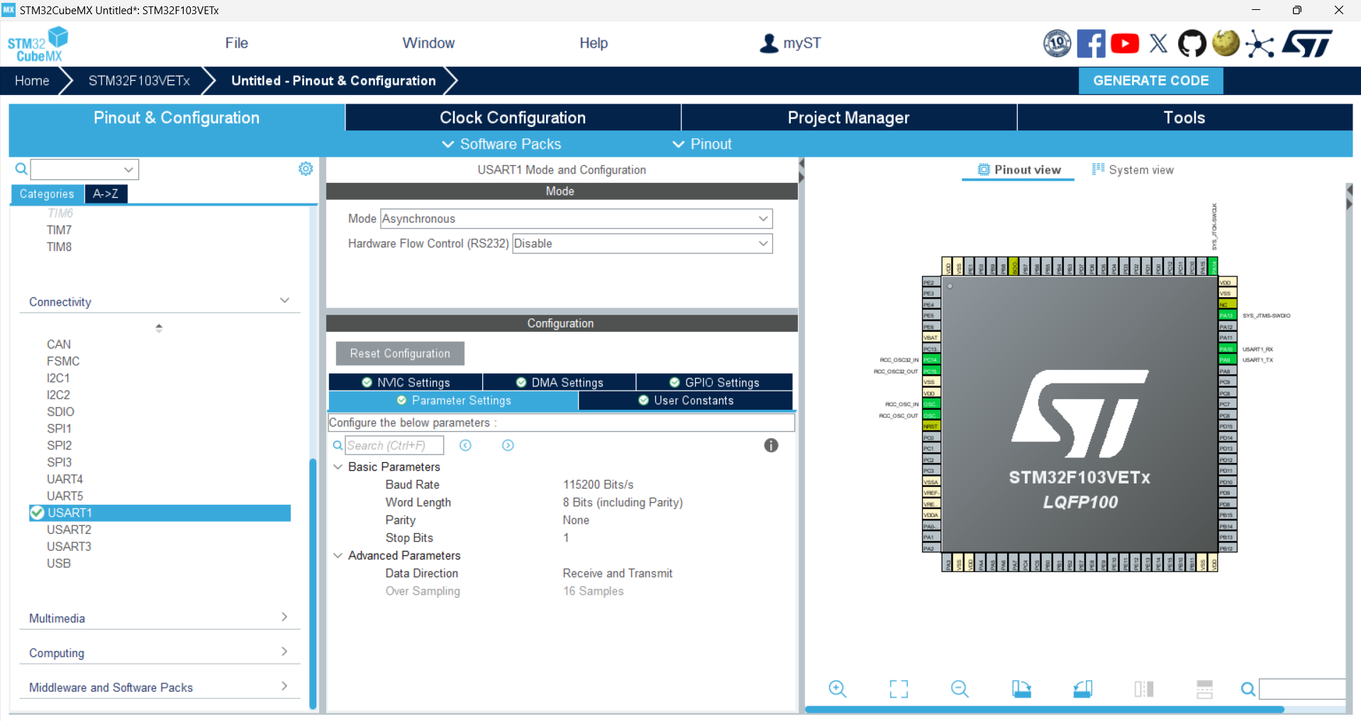 【stm32】基于stm32cubemx的semphrdma的串口空闲中断接收变长数据(有操作系统)cubemx 串口空闲中断接收 Csdn博客