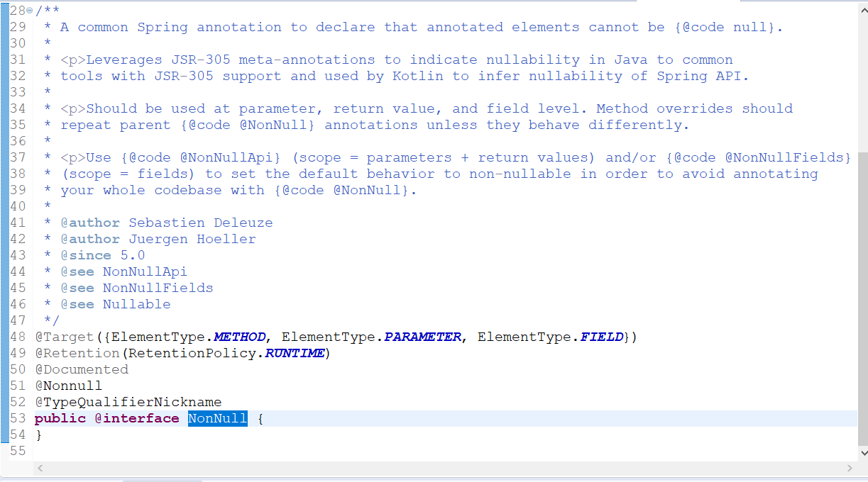 Null type safety: The expression of type ‘String‘ needs unchecked conversion to conform to ...