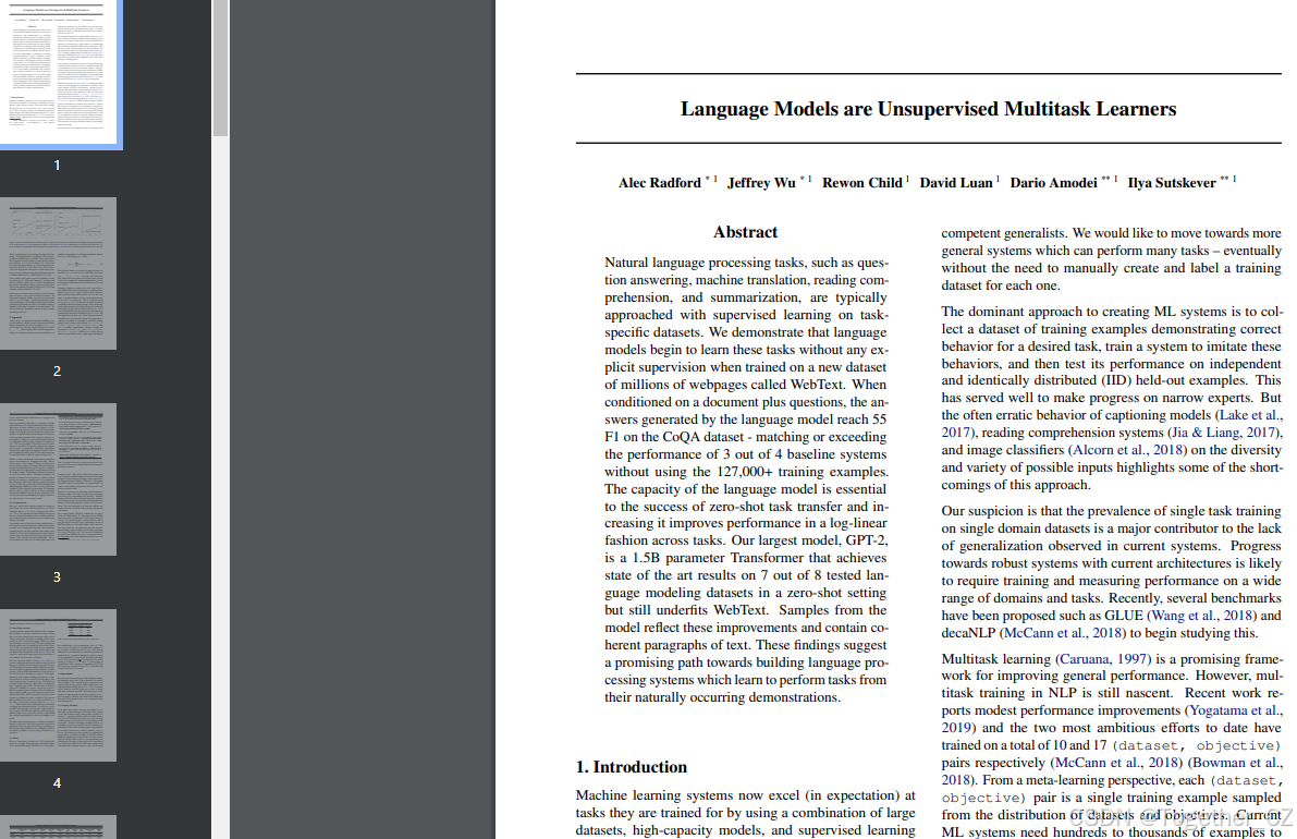 GPT-2：Language Models are Unsupervised Multitask Learners——语言模型是无监督的多任务学习者-CSDN博客