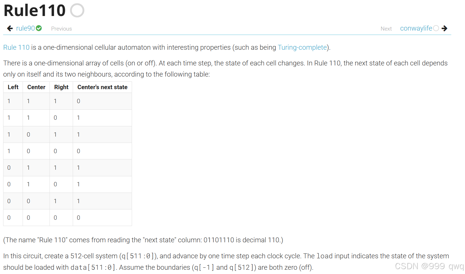 HDLbits练习25 - Rule 110_rule110 hdlbits-CSDN博客