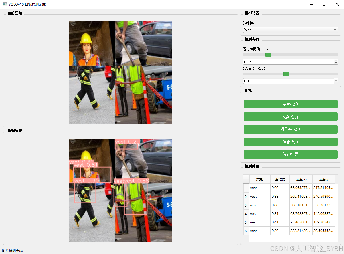 基于深度学习YOLOv10的安全背心穿戴识别检测系统（YOLOv10+YOLO数据集+UI界面+Python项目源码+模型）_python yolo 实现 人物着装是否符合规范的功能-CSDN博客