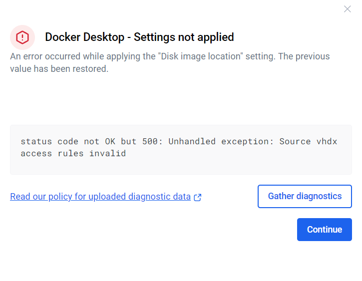 2025最新Docker Desktop修改镜像存储路径方式（Hyepe-V）_an error occurred while applying the "disk image l-CSDN博客