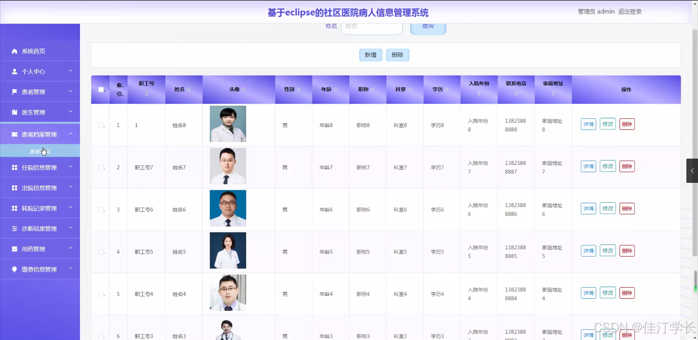 Java计算机毕业设计基于eclipse的社区医院病人信息管理系统（开题报告源码论文）基于java Ee的居民社区医疗信息系统设计 Csdn博客