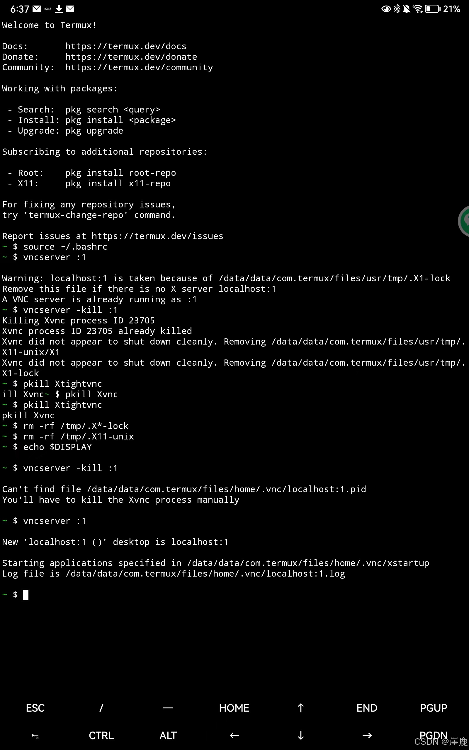 Android termux到VNCviewer_termux vnc-CSDN博客