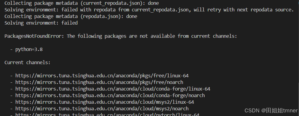 配置环境错误_collecting package metadata (repodata.json): done -CSDN博客