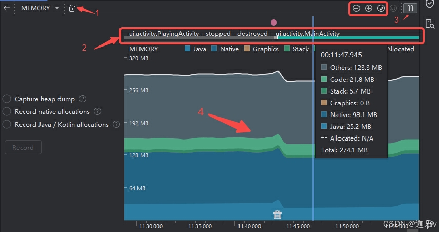 【Android 内存优化】Android Profiler 工具常用功能 (内存泄漏查看)_memory profile-CSDN博客