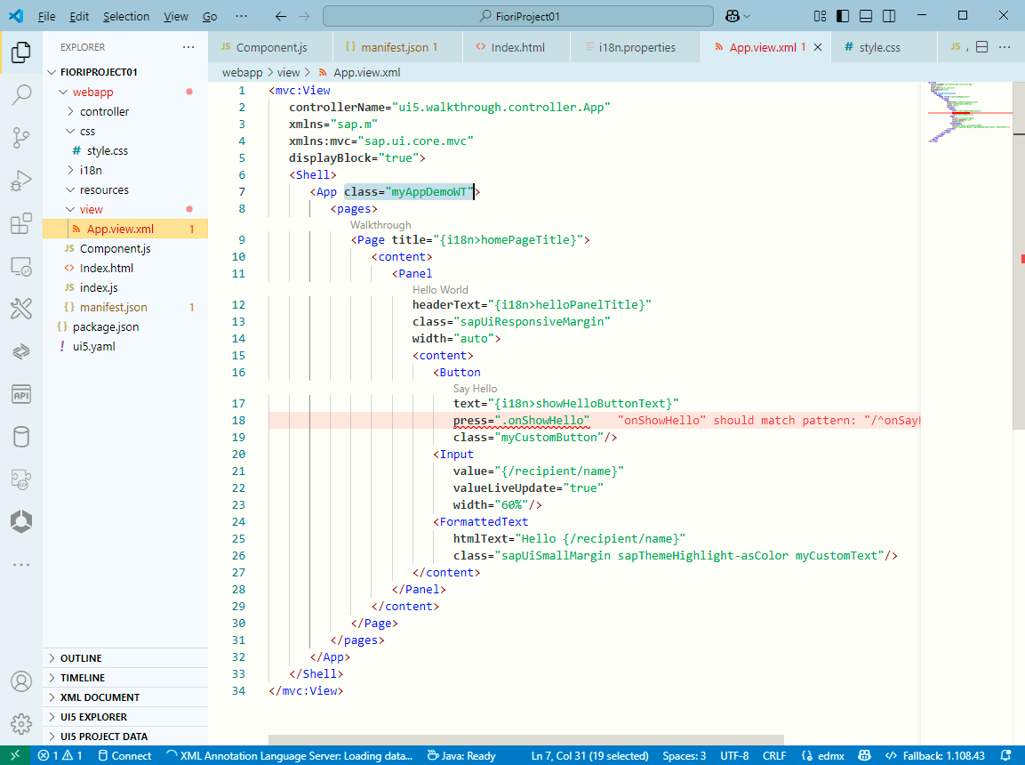 Sap学习笔记 开发19 前端fiori开发 Page和panel，shell Control信箱效果，margin Padding，自定义csssap Fiori
