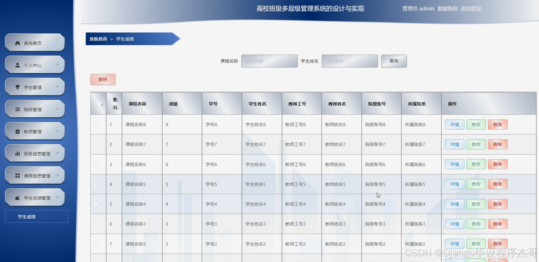 Javavue计算机毕设高校班级多层级管理系统的设计与实现【开题程序论文源码】ruoyi Java 学校、年级、班级树结构java代码 Csdn博客