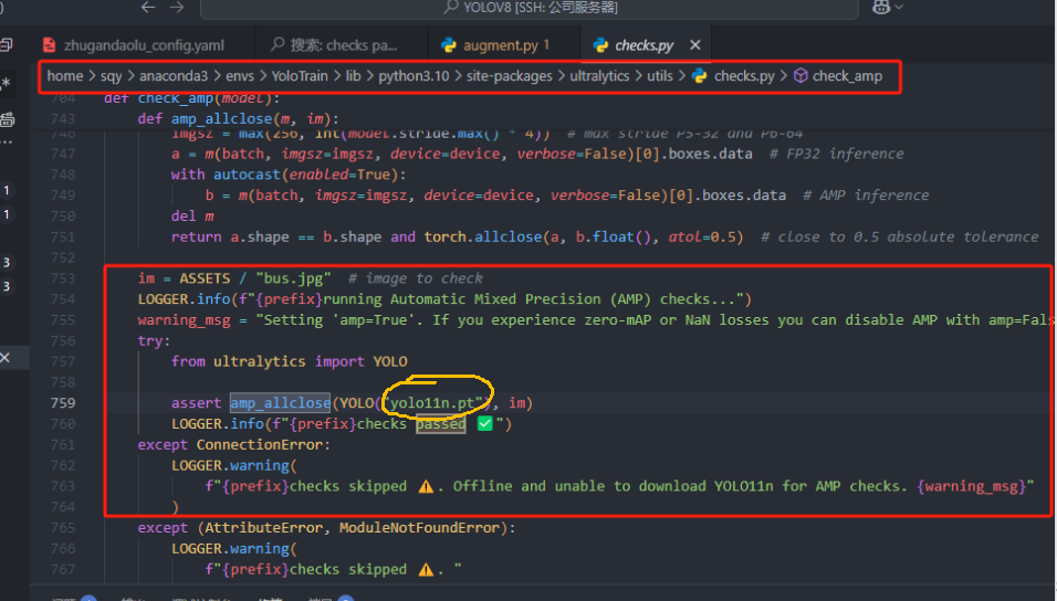 yolov8 训练老是：Downloading https://github.com/ultralytics/assets/releases/download/v8.3.0/yolo11n ...