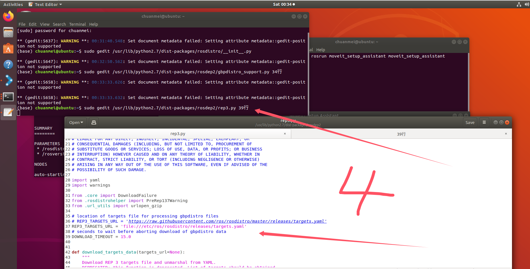Errno 111] Connection refused＞ (https://raw.githubusercontent.com/ros/rosdistro/master/index-v4 ...